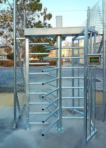 Full-height turnstile - REXON-GLASS - COMINFO - stainless steel ...