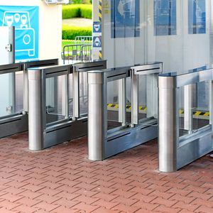 Access control speed gate - AIRGATE E-GATE - COMINFO - security / glass ...