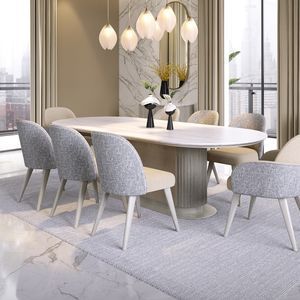 Contemporary dining table - GEM 511 - Adriana Hoyos - stone / wooden ...