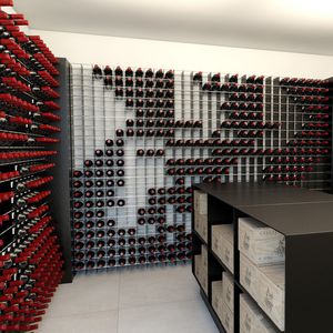 Wooden bottle rack - ESIGO PICTA L AC4 - ESIGO - steel / wall / commercial