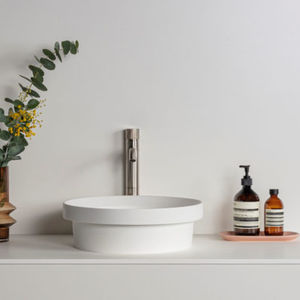 Countertop washbasin - MOTIF BASIN - Omvivo - glass / with adjustable ...