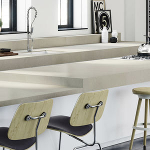 Quartz composite countertop - WHITE AMA - COMPAC The Surfaces Company ...