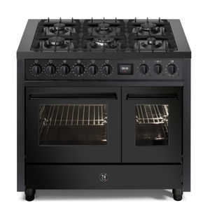 Gas range cooker - OXFORD 90 - STEEL - electric / 6 burner / 5 burner
