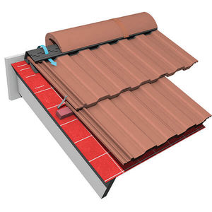 Curved roof system - VENTILATED DRY RIDGE - Marley - metal profile ...