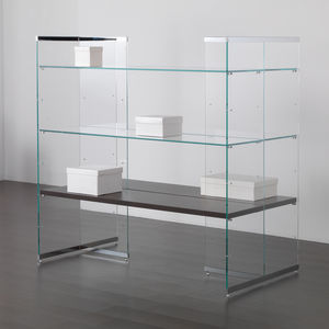 Wall-mounted shelf - COM/GS16 - Italvetrine - contemporary / chrome / glass