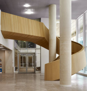 High-end staircase - ATKINS HQ, EPSOM - EeStairs - straight / wooden ...