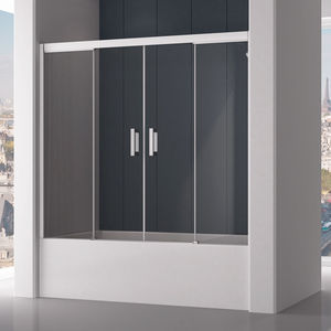 Sliding bath screen - 553 - HISPABAÑO - fixed / tempered glass / 3 panels