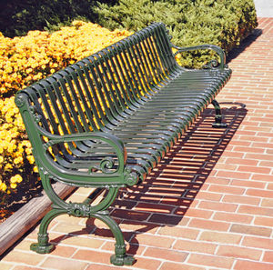 Traditional public bench - RB-28 - Victor Stanley - steel / with ...