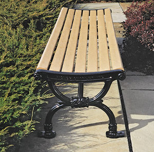 Traditional public bench - RB-28 - Victor Stanley - steel / with ...