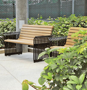 Traditional public bench - RB-28 - Victor Stanley - steel / with ...