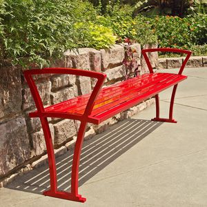 Traditional public bench - RB-28 - Victor Stanley - steel / with ...