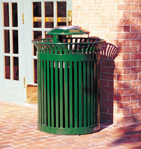 Public trash can - S-42 - Victor Stanley - steel / with built-in ...