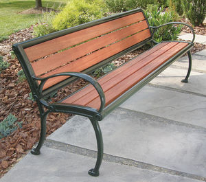 Traditional public bench - RB-28 - Victor Stanley - steel / with ...