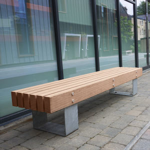 Contemporary public bench - SINU - Factory Street Furniture - wooden ...