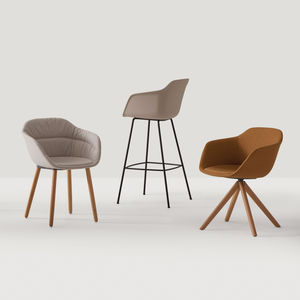 Contemporary bar chair - LEA - INCLASS - indoor / polypropylene / leather
