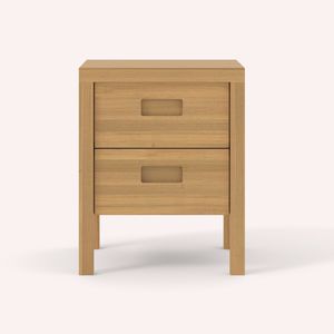 Contemporary bedside table - DALIDA III - COCO-MAT - oak / rectangular / with drawer