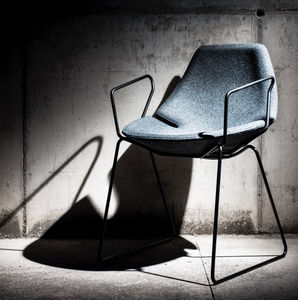 Contemporary visitor chair - VANITY - Diemme - fabric / leather / steel ...