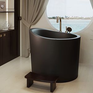Round bathtub - TRUE OFURO MINI-BLCK-WHT - Aquatica Marmite SP. Z.o.o ...