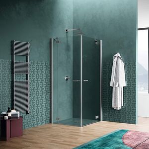 Swing shower screen - GR-TN2 L - DUKA - tempered glass / custom-made