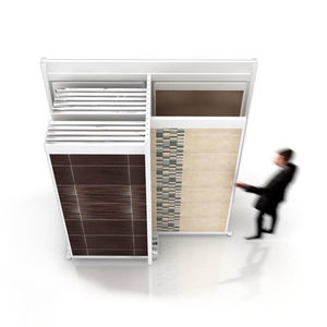 Wooden tile display rack - BOOK 24+2 - INSCA - panel / backlit / for shop