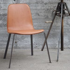 Contemporary bar chair - PAR - more - fabric / leather / oak base