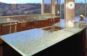 Bar counter - ThinkGlass - kitchen / glass / upright