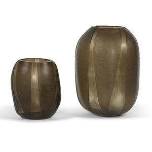 Contemporary vase - AMBER BUBBLES - DEKOCANDLE - glass / handmade / golden