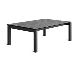 Contemporary coffee table - MULTIPLUS - Cancio - tempered glass / ceramic / lacquered aluminum base