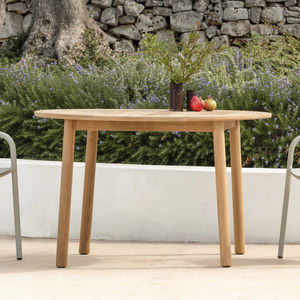 Contemporary dining table - DAVID - VINCENT SHEPPARD - ceramic / teak base / rectangular