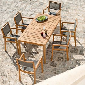 Contemporary dining table - FLAT - Ethimo - metal / rectangular / extending