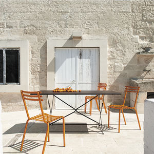 Contemporary dining table - Cronos - Ethimo - teak / teak base / rectangular