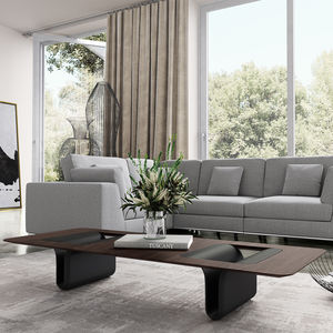 Contemporary coffee table - FLETCHER - MODLOFT - oak / MDF / wood veneer