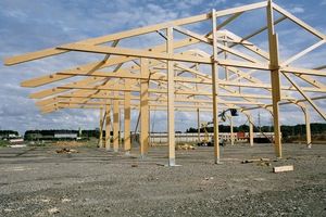 Glue-laminated wood portal frame - LECOQ - Artbois SA