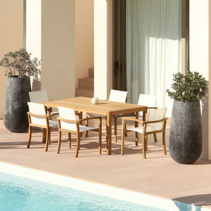 Contemporary high bar table - XQI - Royal Botania - teak / teak base / rectangular