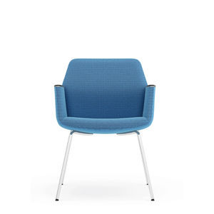 Contemporary visitor chair - PYLA - ICF - fabric / metal base / ergonomic
