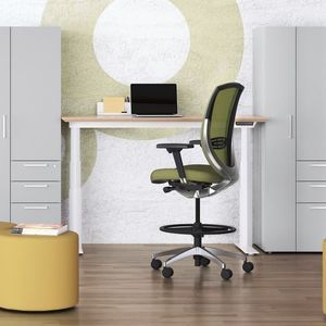 Contemporary visitor chair - BEO® - KIMBALL Office - fabric / beech ...