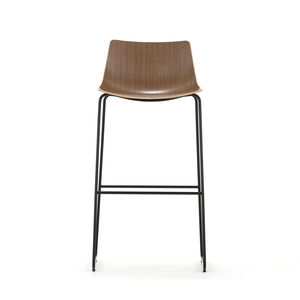 Contemporary bar stool - MOLLIE - allermuir - beech / metal base ...