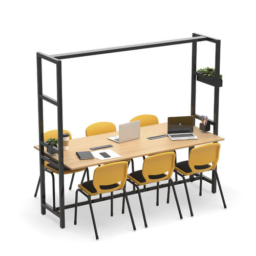 Contemporary work table - SMART - Nautilus SA - melamine / steel / PVC
