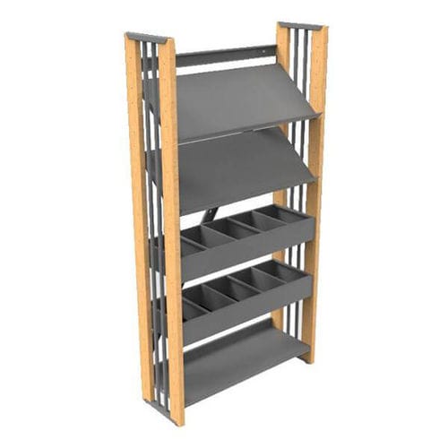 Contemporary shelf - BIBLUS - Nautilus SA - beech / wood / steel