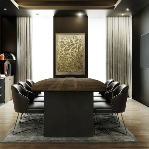 Contemporary boardroom table - ACSIS - SOTUBO - wooden / metal base / rectangular