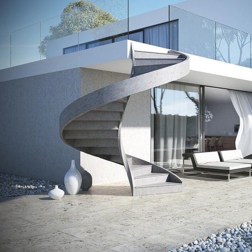 Helical staircase - LINE - Rintal Executive - concrete step / concrete ...