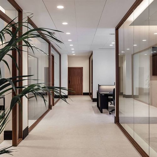 Removable partition - RITMICA W1 - DIVILUX - with glass panel / wooden ...