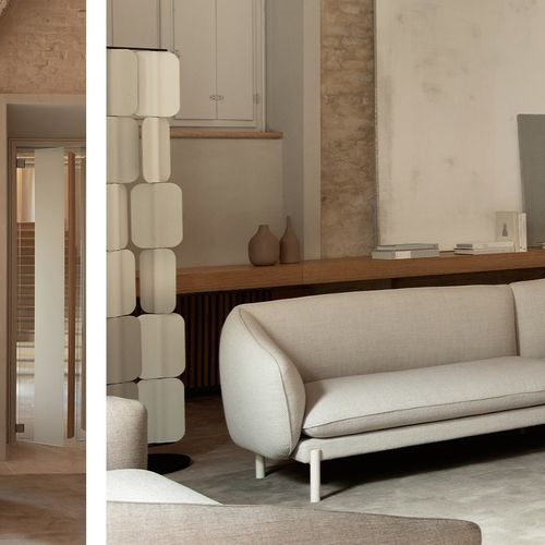 Contemporary sofa - NOT - True Design srl - gray / brown / white