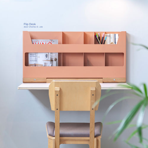 Workstation desk - Flip - VIJ5 - wall-mounted / contemporary / oak