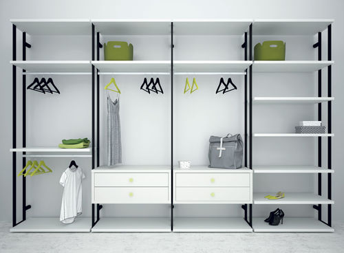 Contemporary walk-in wardrobe - A5 - Lagrama - lacquered wood / metal