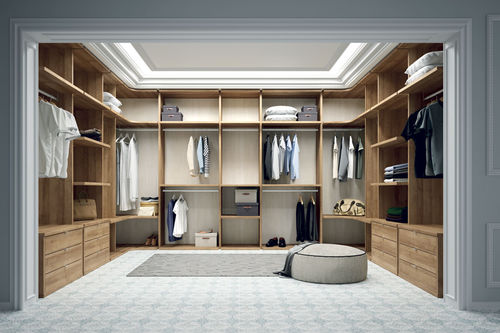 Corner walk-in wardrobe - Lagrama - contemporary / wooden