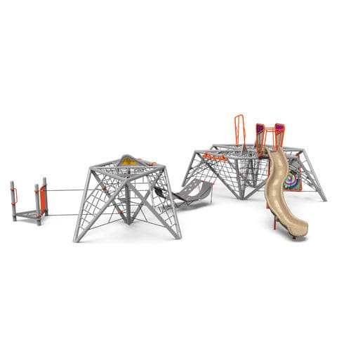 Playground climbing structure - ROPESCAPES™ - PLAYWORLD - with trampoline