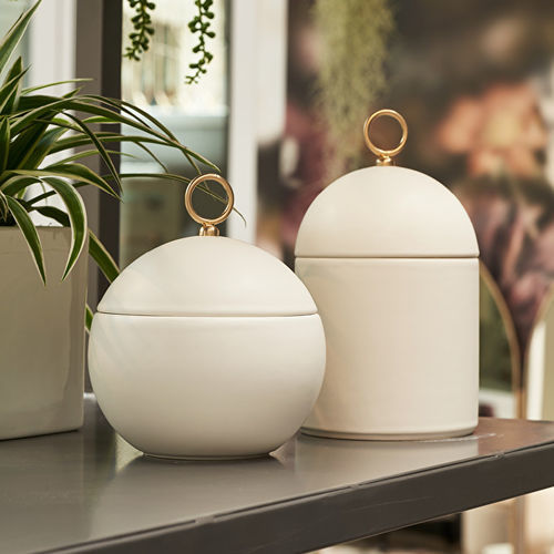 Ceramic storage box - DAHLIA - Devon&Devon - with lid