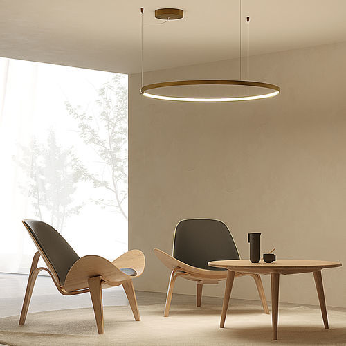Hanging light fixture - ZERO SMART - PANZERI - LED / curved / horizontal