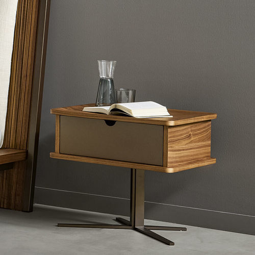 Contemporary bedside table - Nelson - BONALDO - wood veneer / walnut ...
